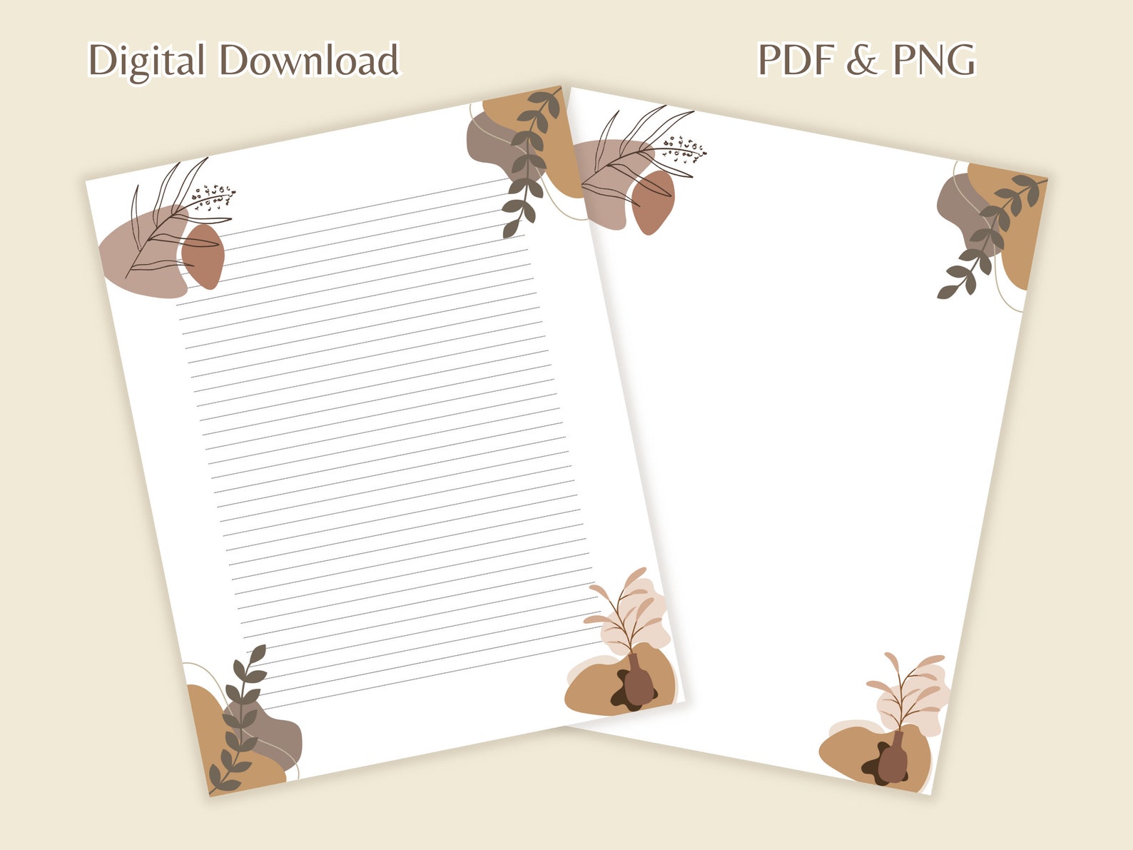 Minimalist Printable Writing Paper Printable Stationery A4 and US ...