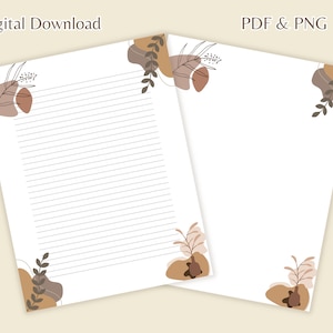 Minimalist Printable Writing Paper Printable Stationery A4 and US ...