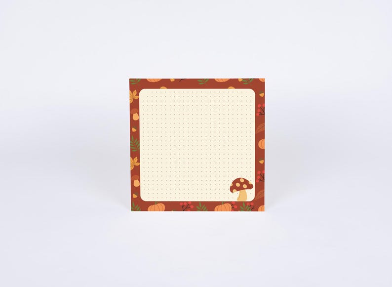 4 Designs Autumn Theme Printable Notepad 3x3 Inch Digital Download Memo ...