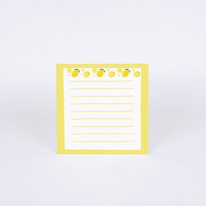 4 Designs Lemon Theme Printable Notepad 3x3 Inch Digital Download Memo ...