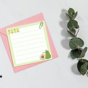 4 Designs Green Theme Printable Notepad 3x3 Inch Digital Download Memo ...
