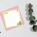 4 Designs Green Theme Printable Notepad 3x3 Inch Digital Download Memo ...