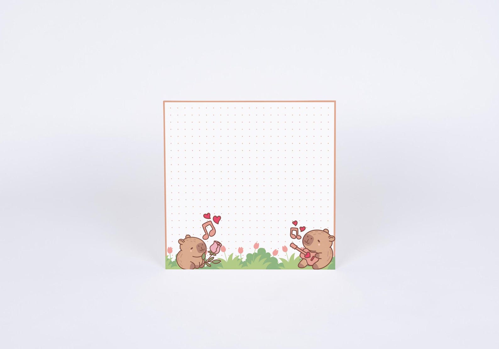 4 Designs Capybara Theme Printable Notepad 3x3 Inch Digital Download ...