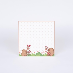 4 Designs Capybara Theme Printable Notepad 3x3 Inch Digital Download ...