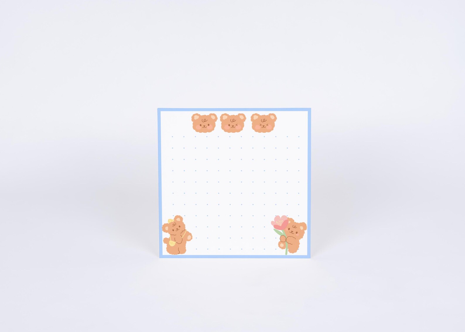 4 Designs Bear Theme Printable Notepad 3x3 Inch Digital Download Memo ...