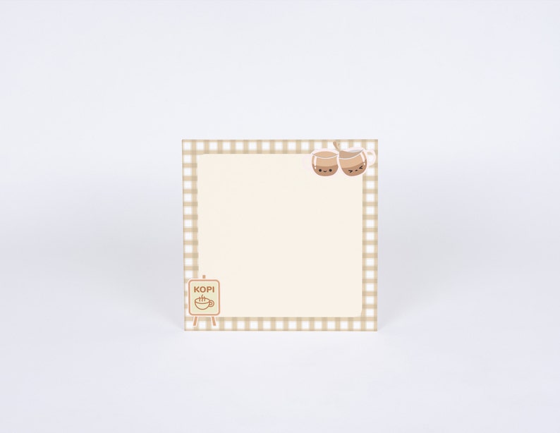 4 Designs Coffee Theme Printable Notepad 3x3 Inch Digital Download Memo ...