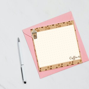 4 Designs Coffee Theme Printable Notepad 3x3 Inch Digital Download Memo ...