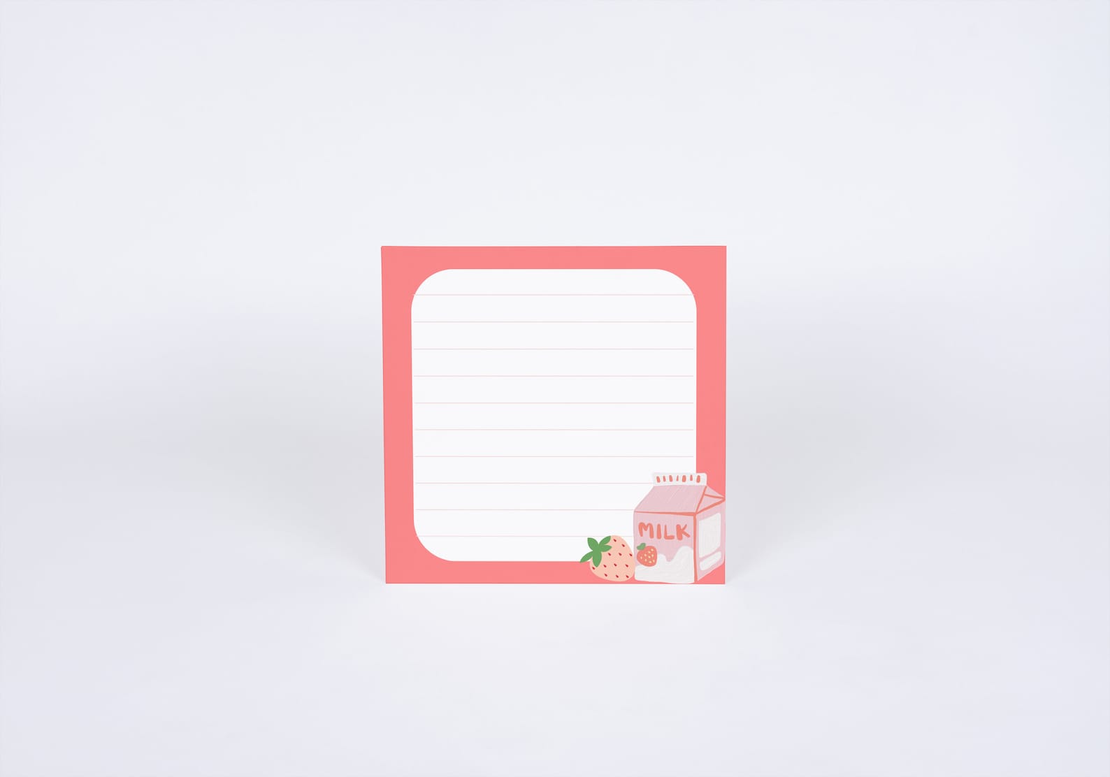 4 Designs Strawberry Theme Printable Notepad 3x3 Inch Digital Download ...