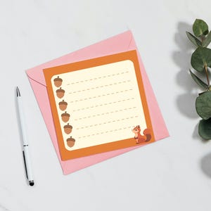 4 Designs Autumn Theme Printable Notepad 3x3 Inch Digital Download Memo ...