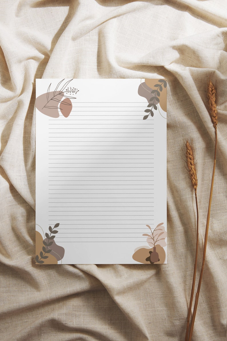 Minimalist Printable Writing Paper Printable Stationery A4 and US ...