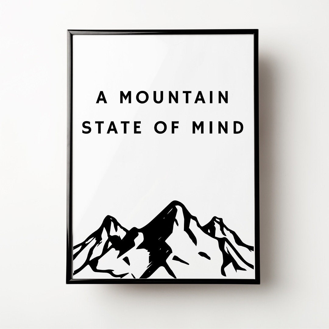 A Mountain State of Mind Poster Digital Print Download Wall Decor ...