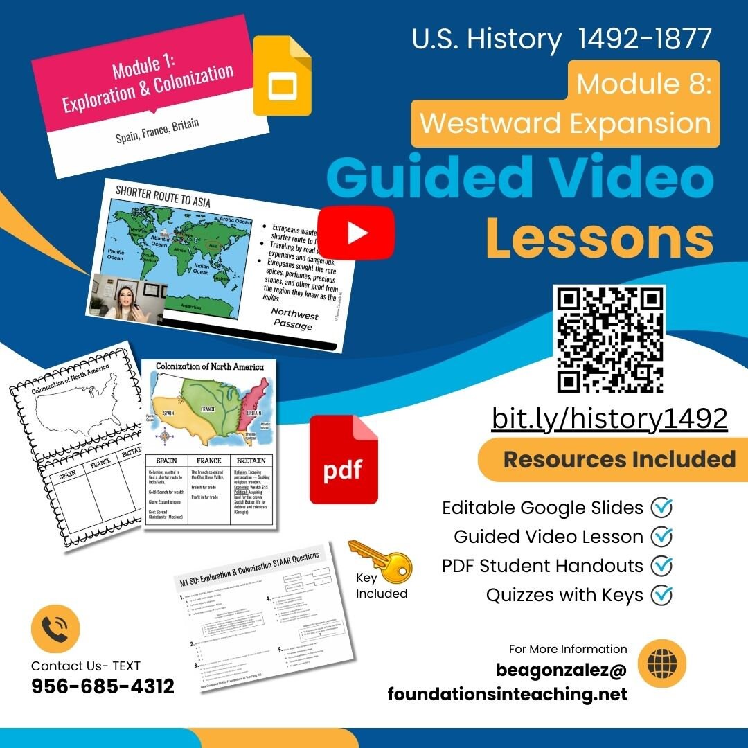 Westward Expansion, Manifest, Destiny, Guided Video Lessons, With ...