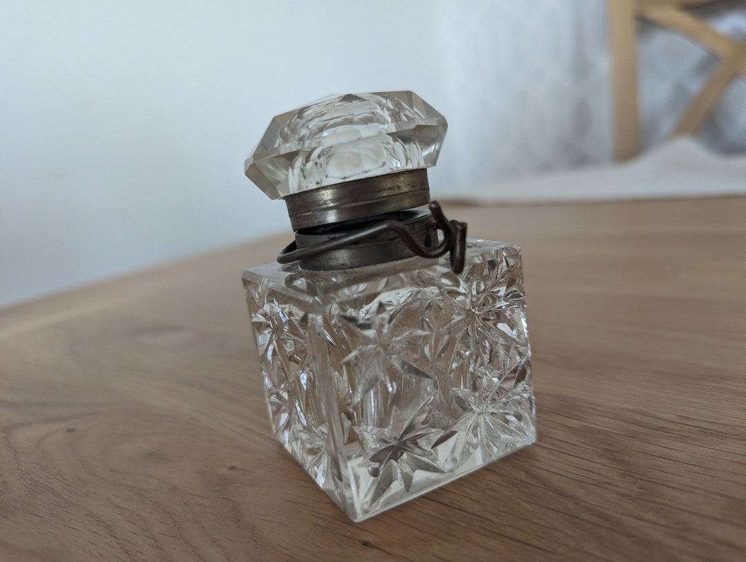 Vintage Crystal Inkwell - Etsy