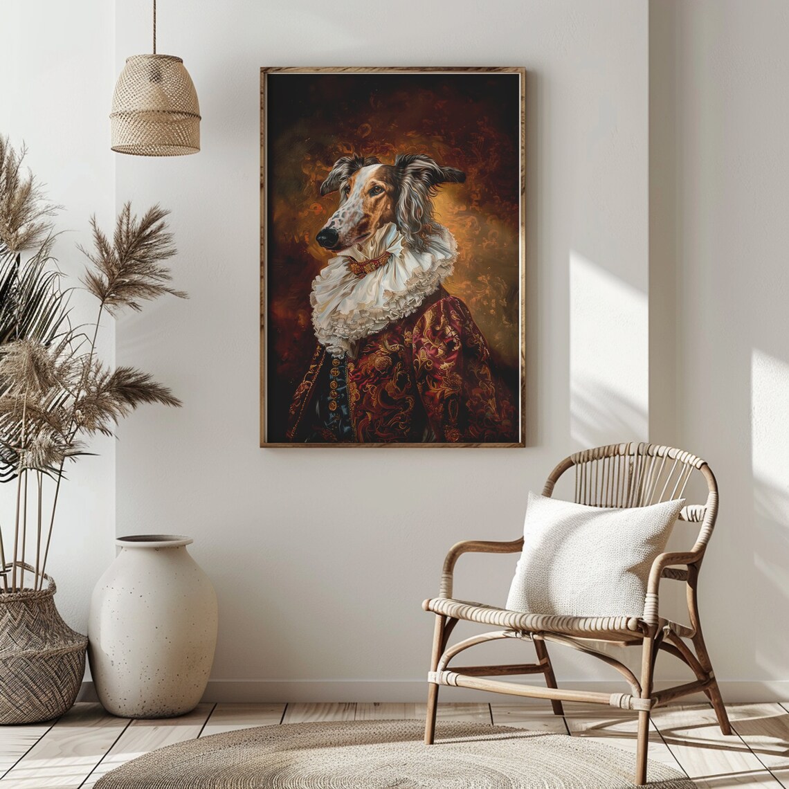 Borzoi Dog, Aristocratic Portrait,painting of Renaissance, Wall Decor ...