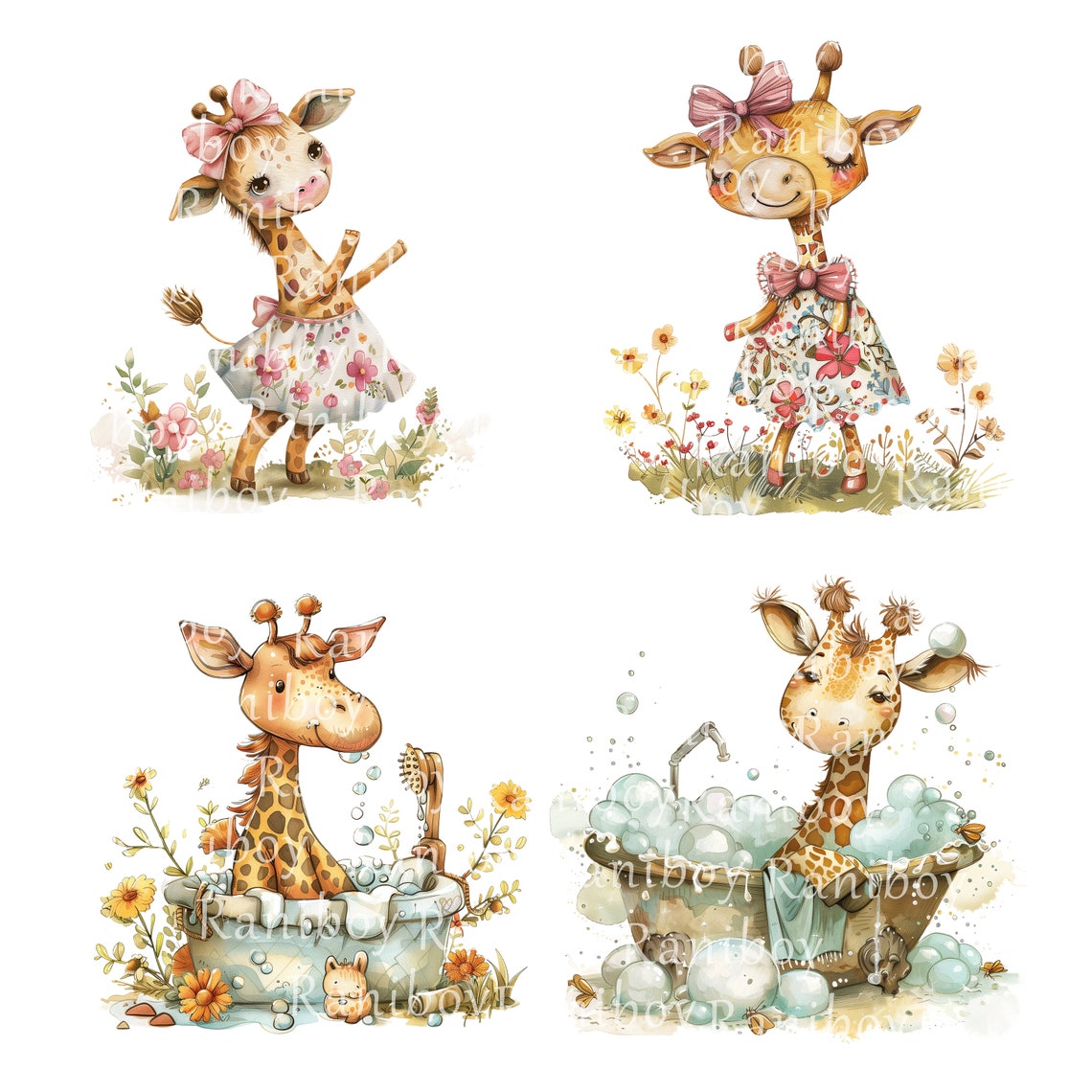 Baby Giraffe Nursery Clipart Png, Giraffe Baby Clipart, 16 PNG Files ...