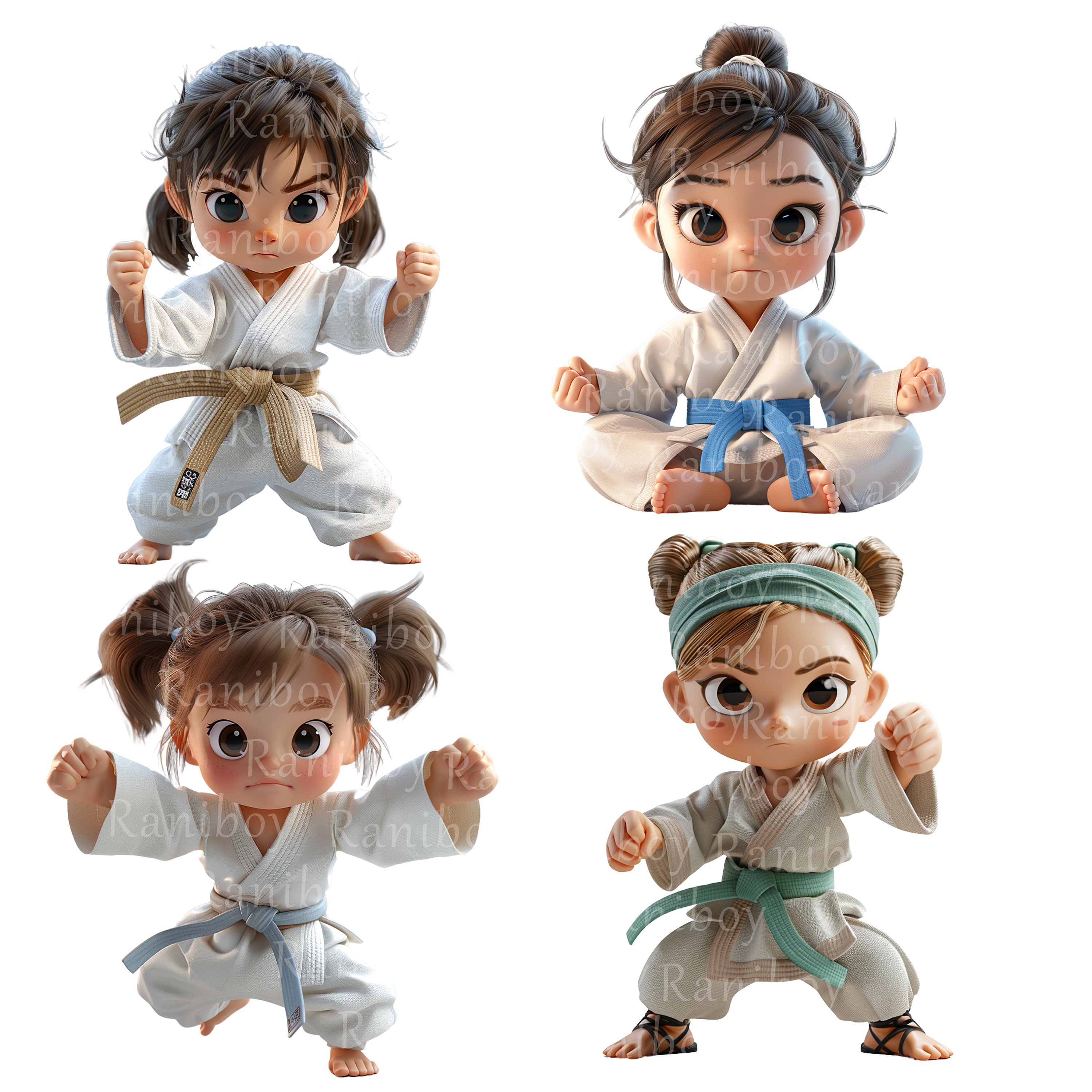 Chibi Girls, Karate Girls, 20 Cartoon Chibi Girls, PNG Transparent ...