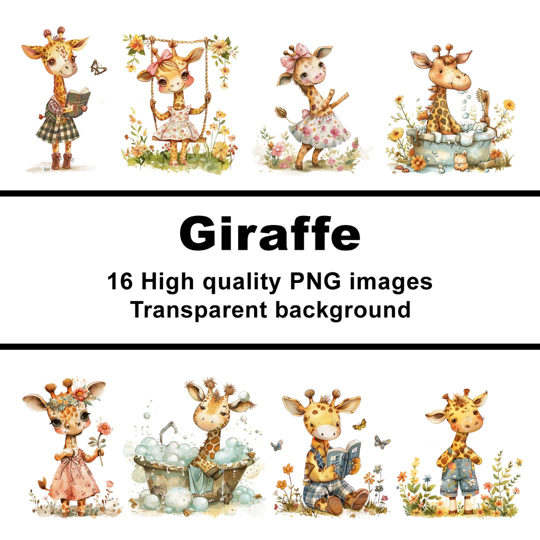 Baby Giraffe Nursery Clipart Png, Giraffe Baby Clipart, 16 PNG Files ...