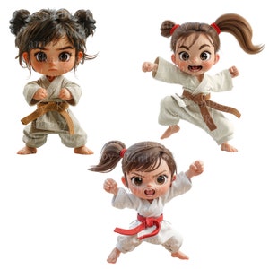 Chibi Girls, Karate Girls, 20 Cartoon Chibi Girls, PNG Transparent ...