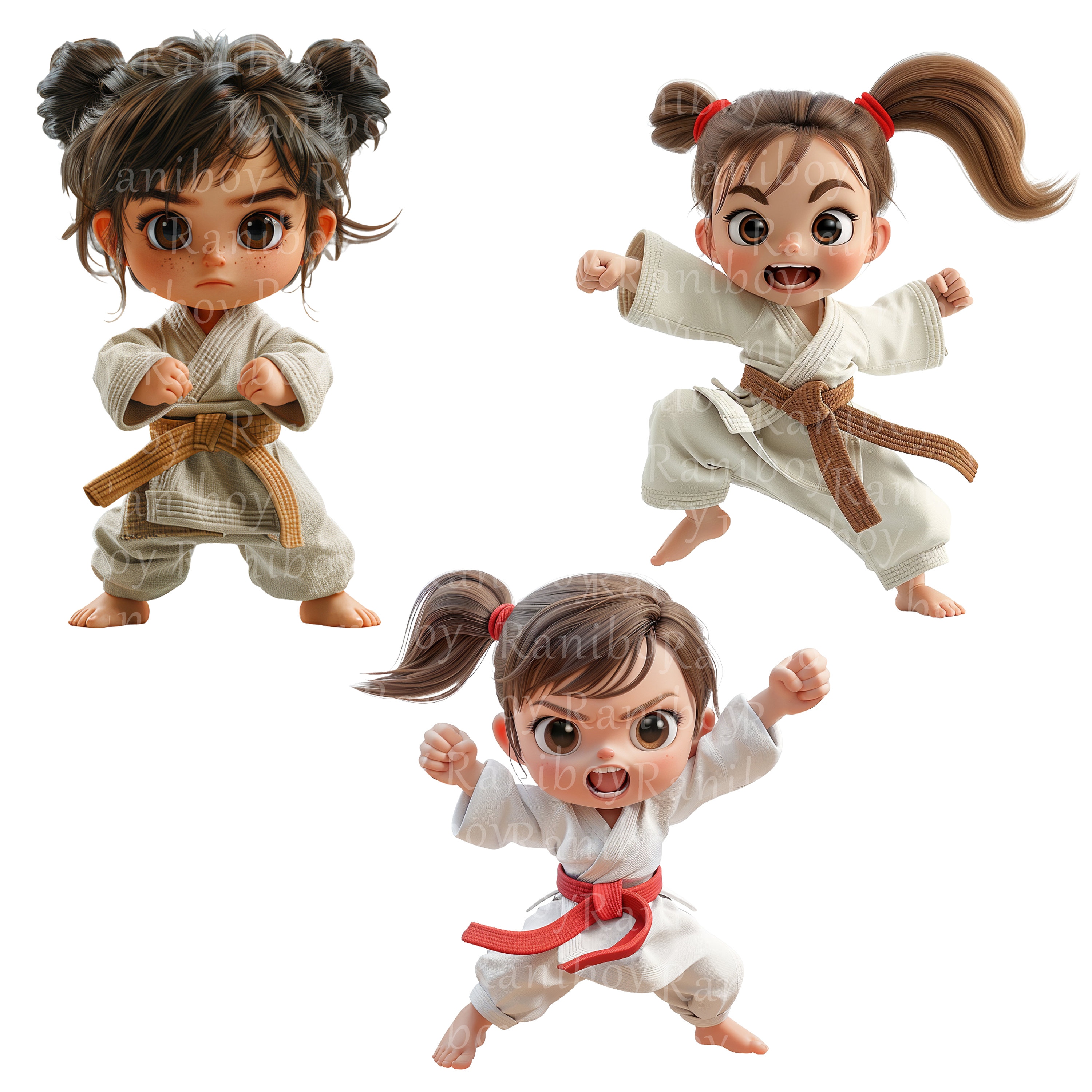 Chibi Girls, Karate Girls, 20 Cartoon Chibi Girls, PNG Transparent ...
