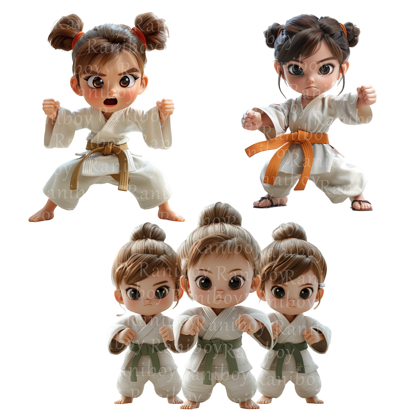 Chibi Girls, Karate Girls, 20 Cartoon Chibi Girls, PNG Transparent ...