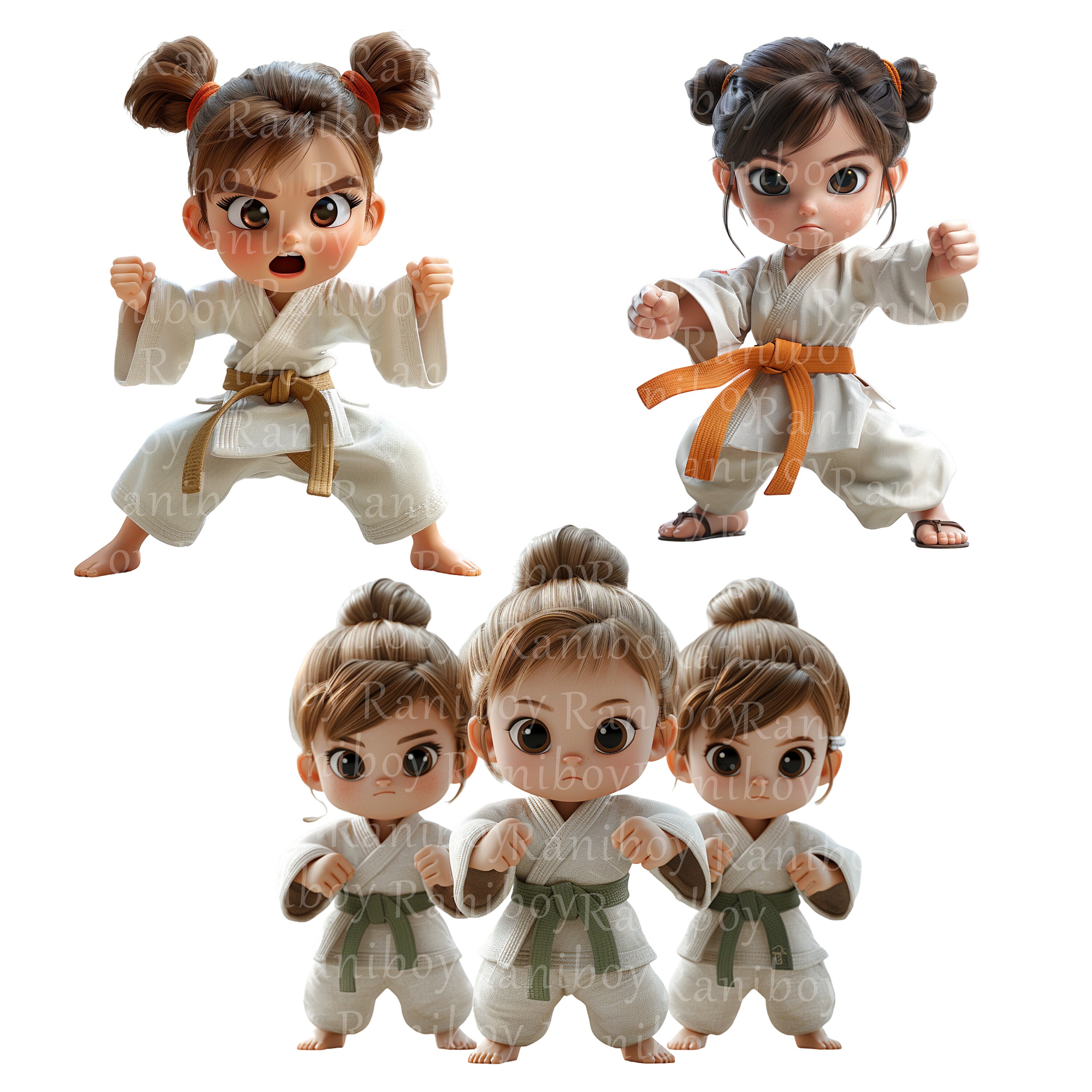 Chibi Girls, Karate Girls, 20 Cartoon Chibi Girls, PNG Transparent ...