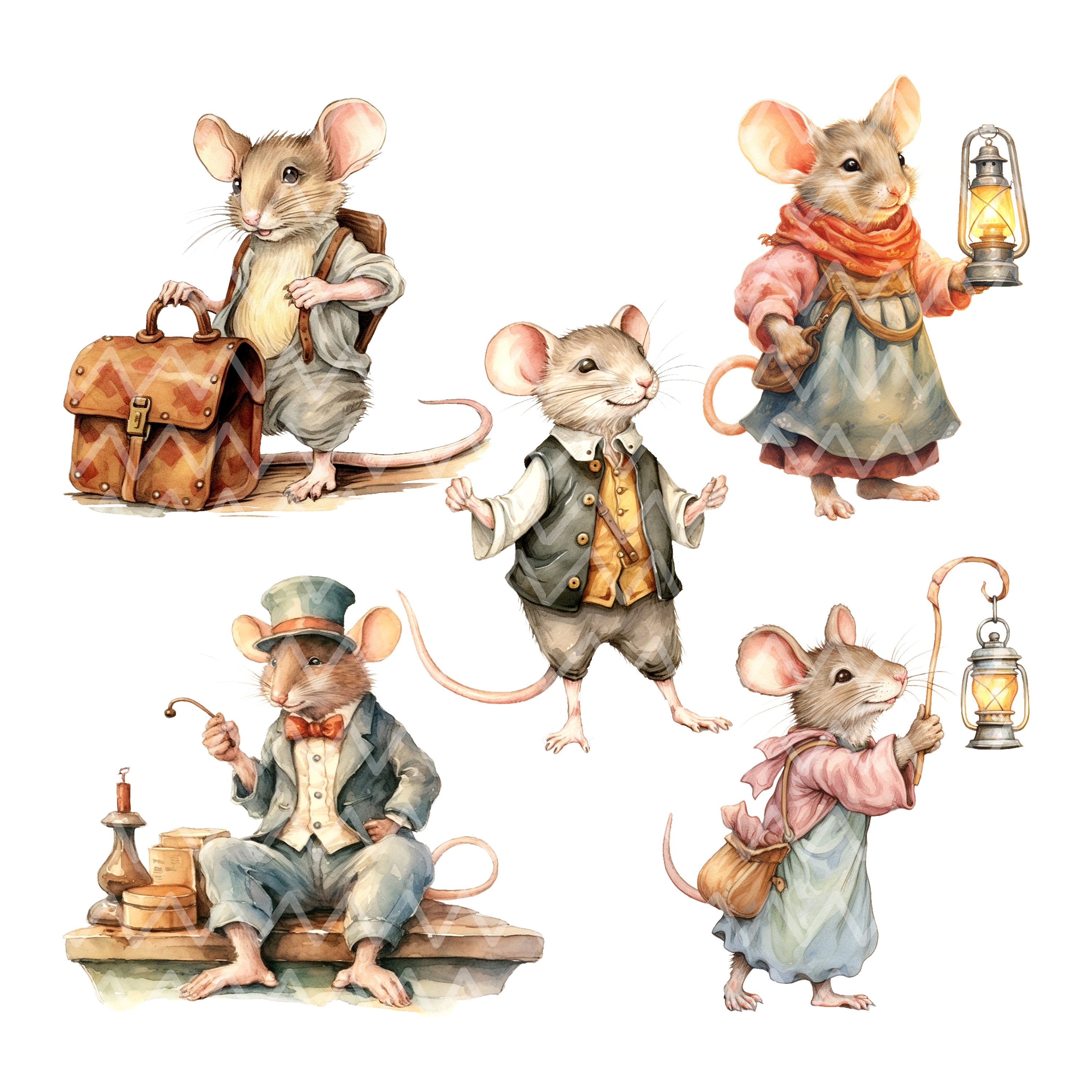 Mouse, 20 Book Characters Clipart, Rats, Mice Book Story Digital, PNG ...