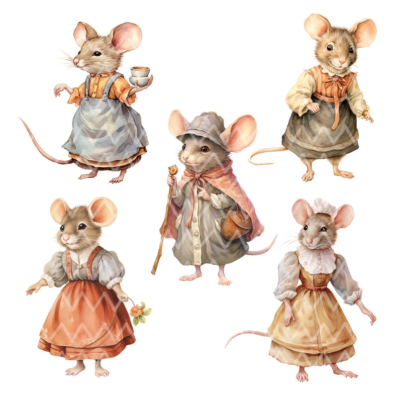 Mouse, 20 Book Characters Clipart, Rats, Mice Book Story Digital, PNG ...