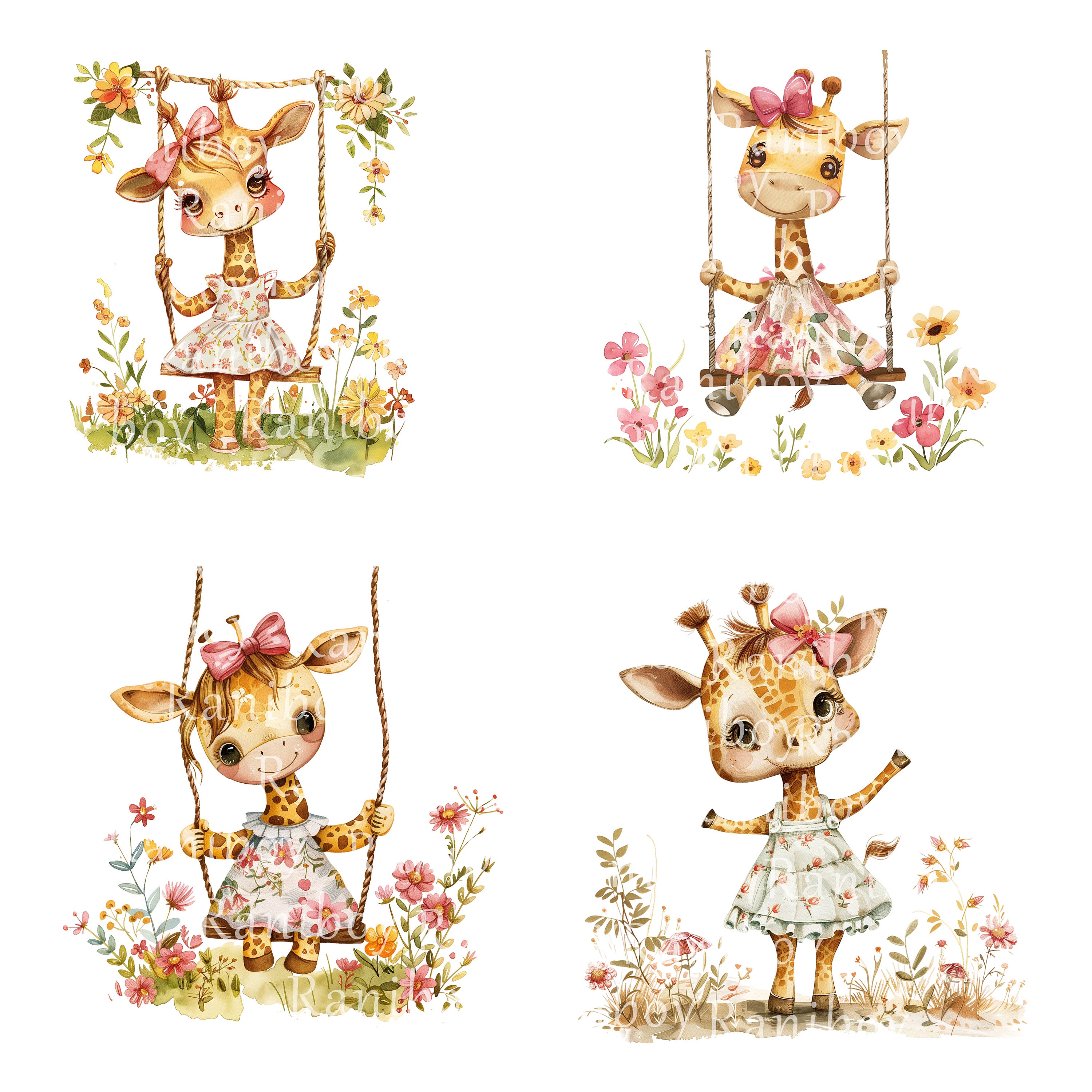 Baby Giraffe Nursery Clipart Png, Giraffe Baby Clipart, 16 PNG Files ...