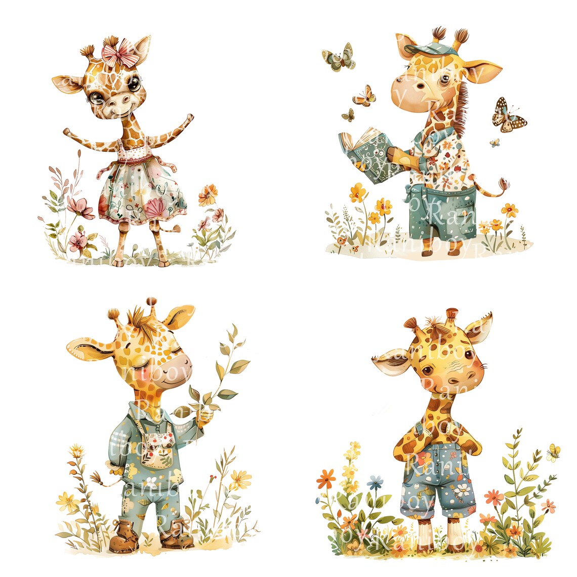 Baby Giraffe Nursery Clipart Png, Giraffe Baby Clipart, 16 PNG Files ...