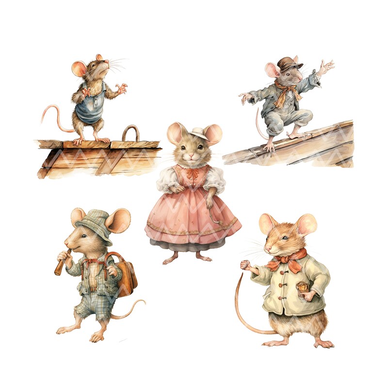 Mouse, 20 Book Characters Clipart, Rats, Mice Book Story Digital, PNG ...