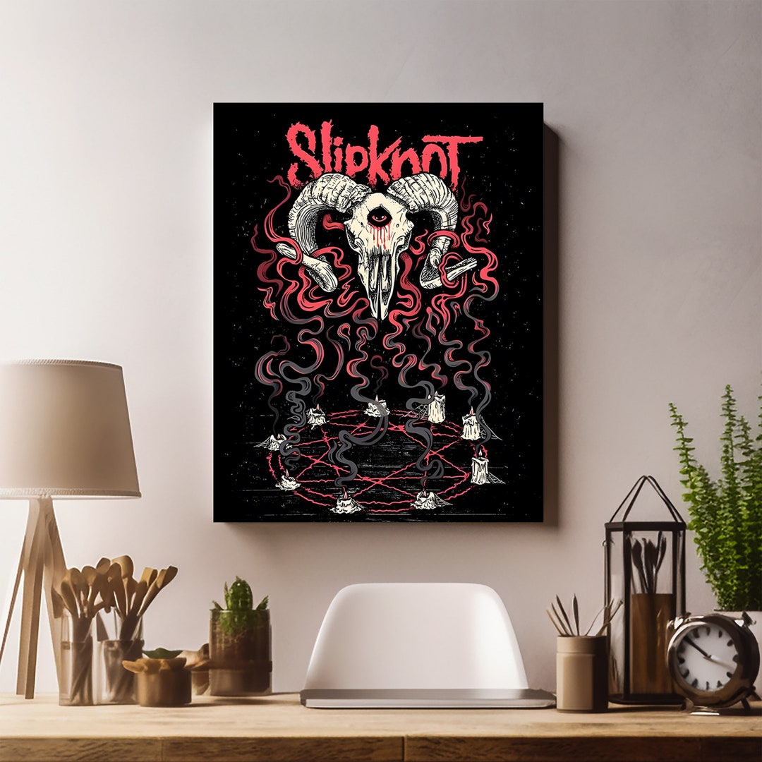 Slipknot Skull Canvas, Metal Music Art, Musician Decor - Etsy