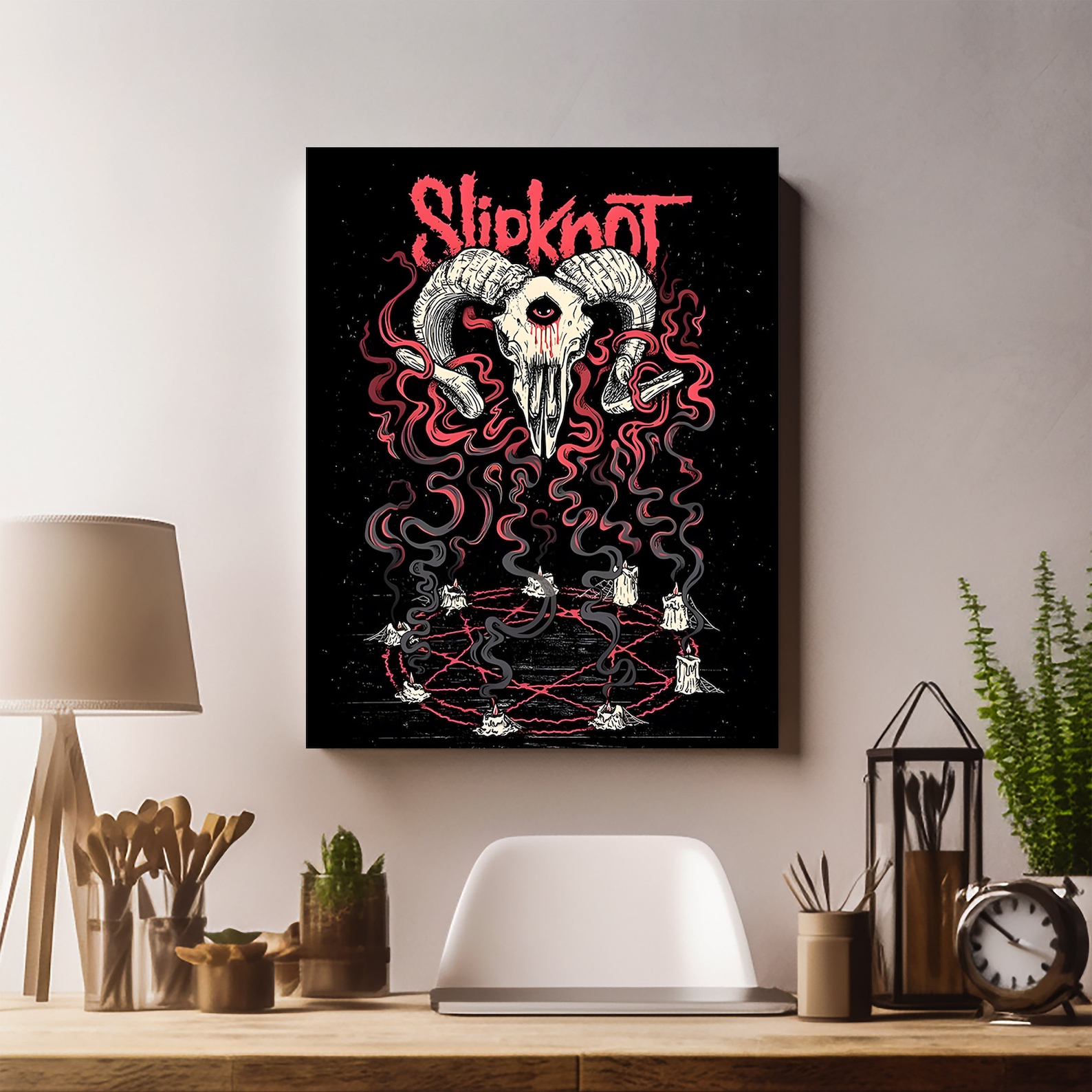 Slipknot Skull Canvas, Metal Music Art, Musician Decor - Etsy