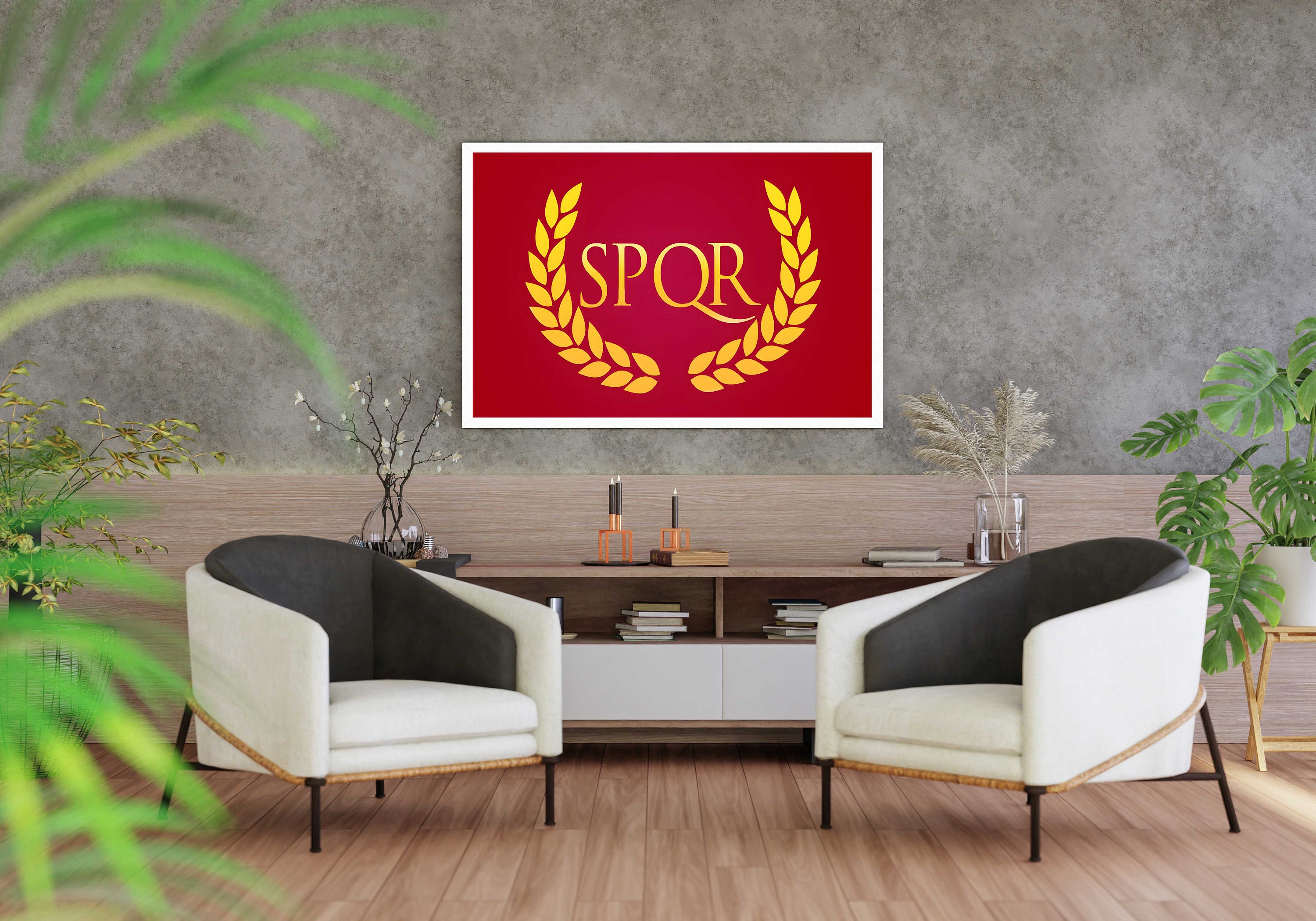 Roman Empire Canvas, SPQR Picture, Flag Wall Art, History Themed Canvas ...