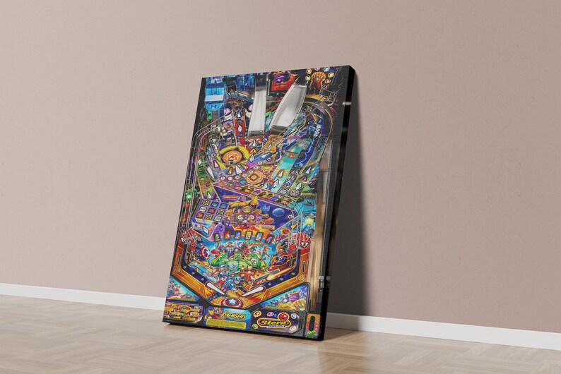 Pinball Playfield Canvas, Pinball Canvas, Pinball Game Room Decor, Kids Room Decor, Pinball ...