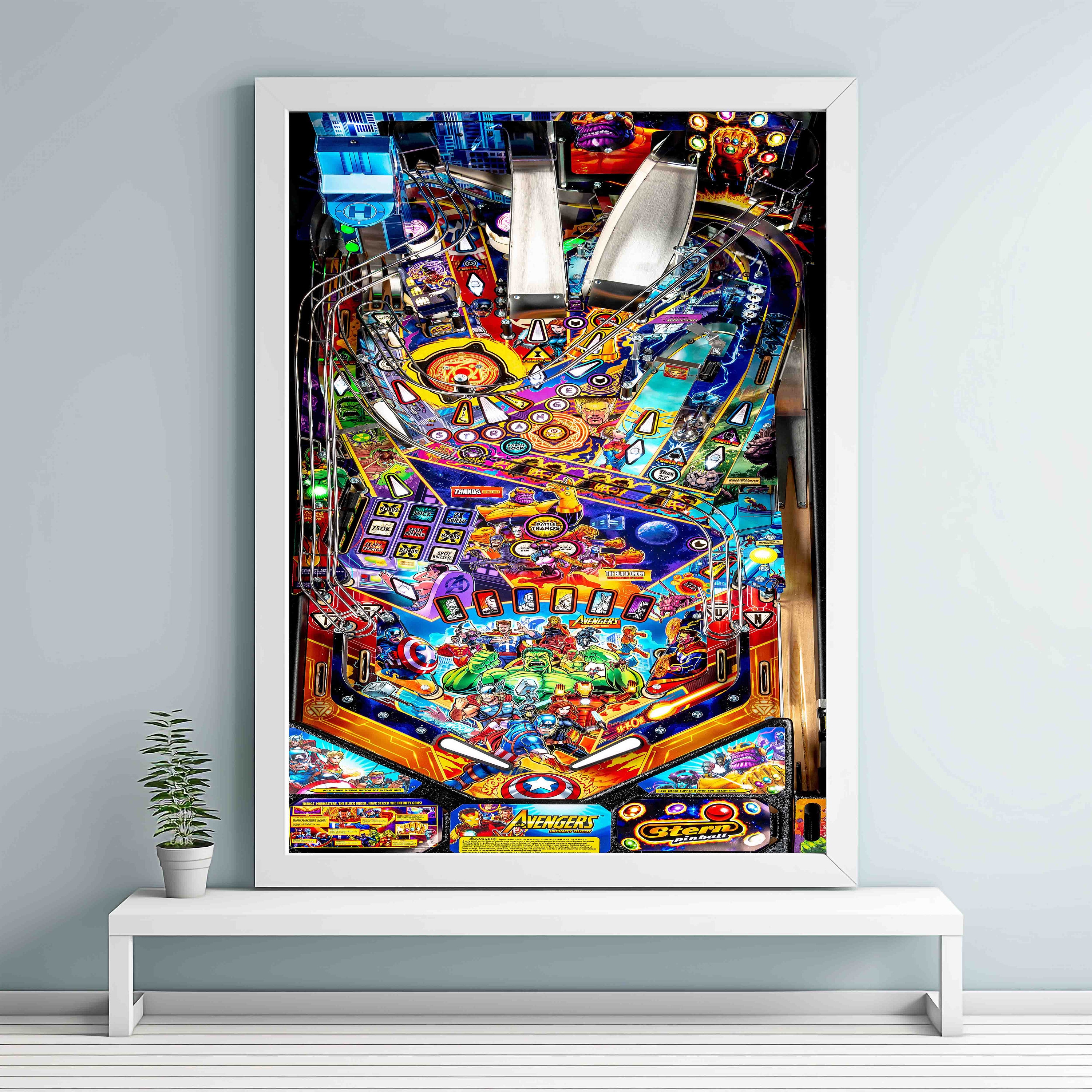 Pinball Playfield Canvas, Pinball Canvas, Pinball Game Room Decor, Kids ...