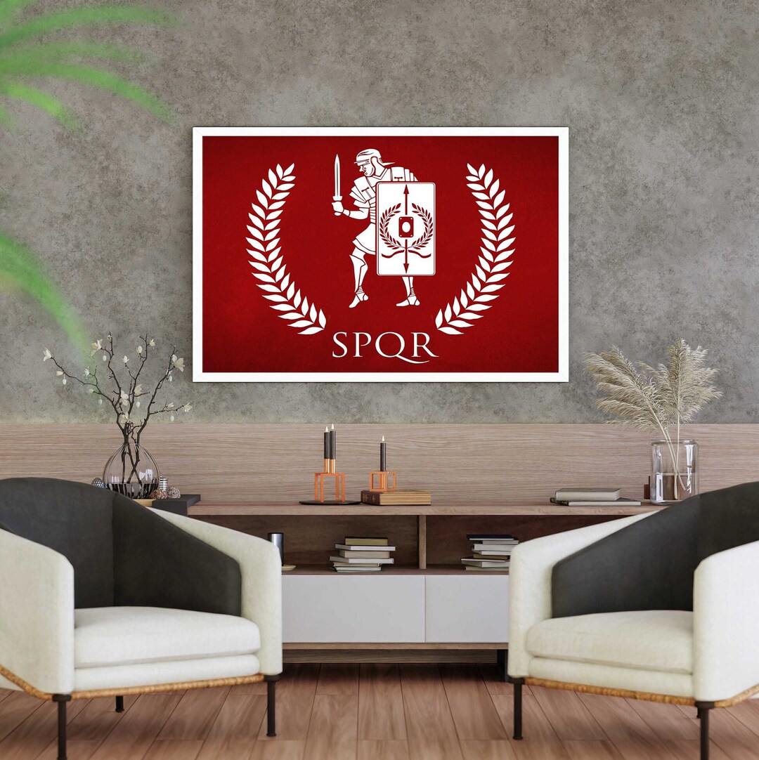 Roman Empire Canvas, SPQR Picture, Flag Wall Art, History Themed Canvas ...