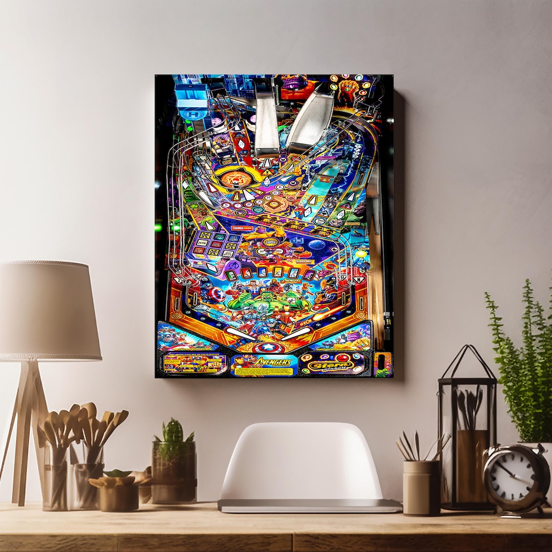 Pinball Playfield Canvas, Pinball Canvas, Pinball Game Room Decor, Kids ...