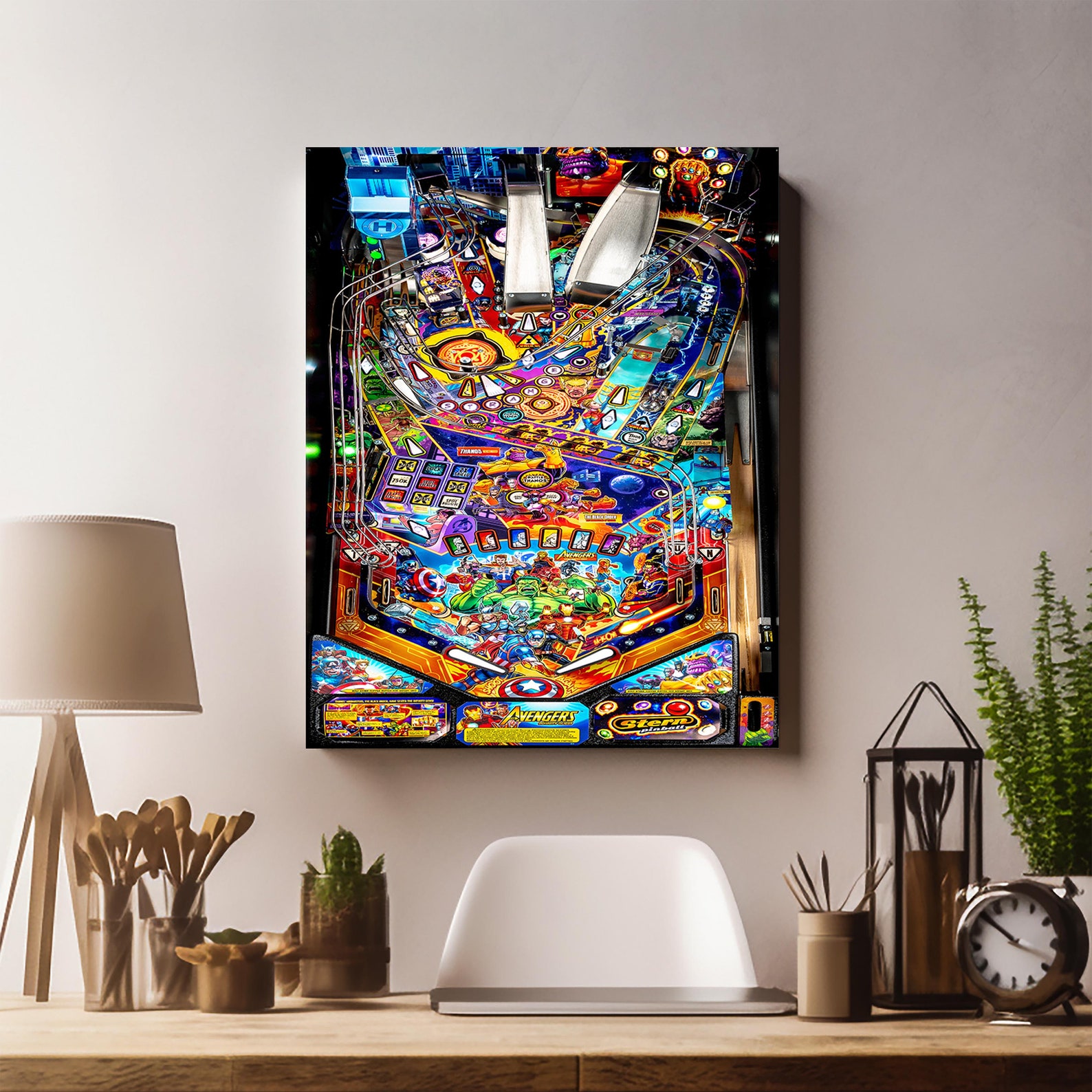 Pinball Playfield Canvas, Pinball Canvas, Pinball Game Room Decor, Kids ...