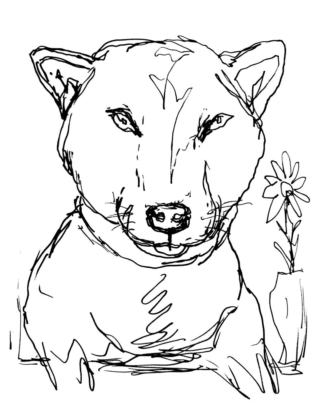 Custom Line Drawing Pet, Dog, Cat, Any Animal Portrait INK, Tattoo ...