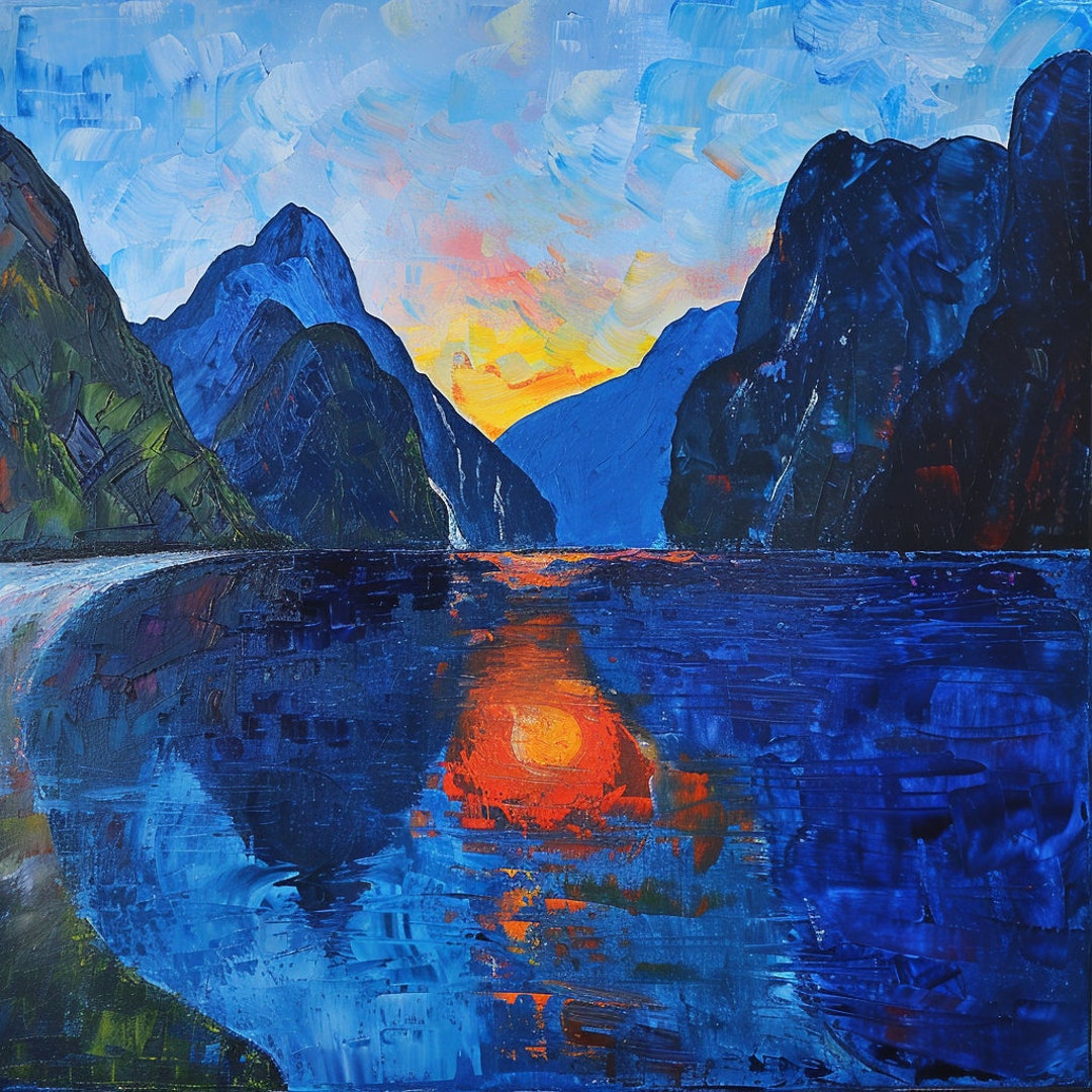 An Edvard Munch-inspired Milford Sound, New Zealand - Etsy