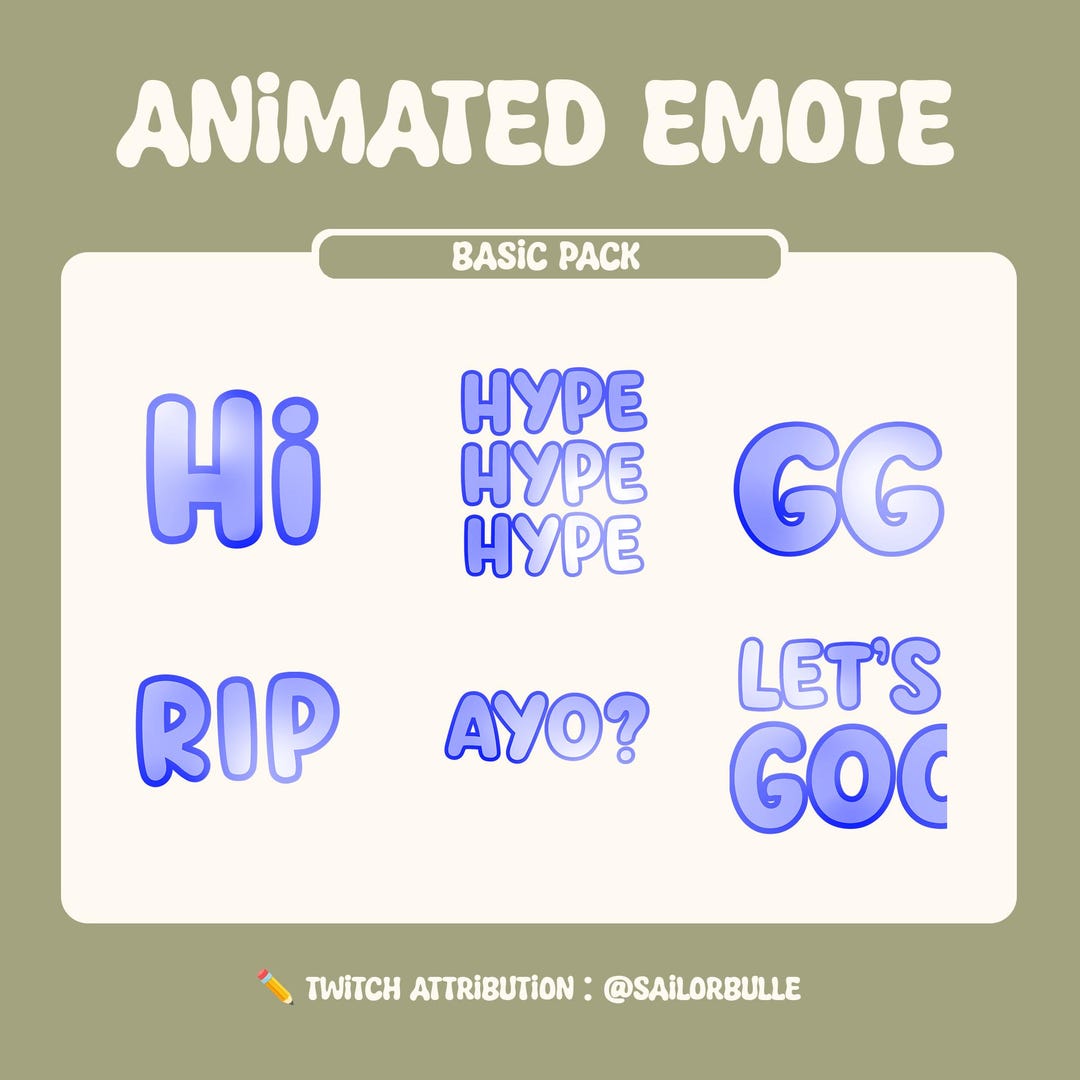 Animated Text Emotes - Basic Pack - Etsy