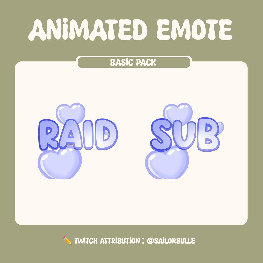 Animated Text Emotes - Raid & Sub - Etsy