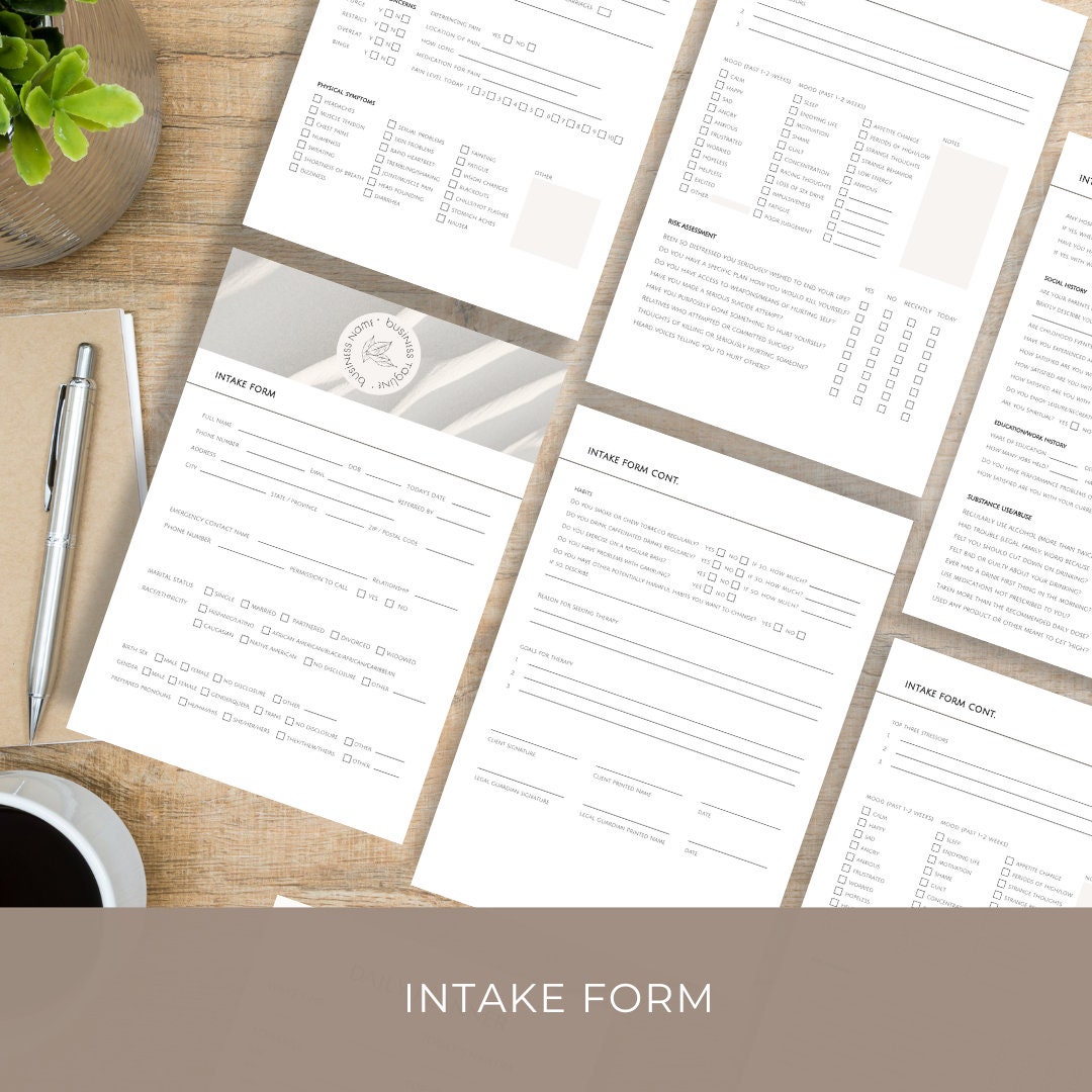 Counsellor Intake Form, Client Intake Forms, Therapy Intake Form ...