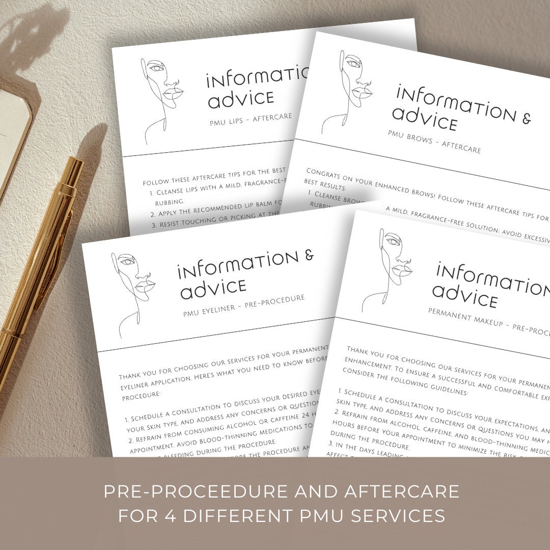 Aftercare Forms, Facial Aftercare, Microblading Aftercare, Facial ...