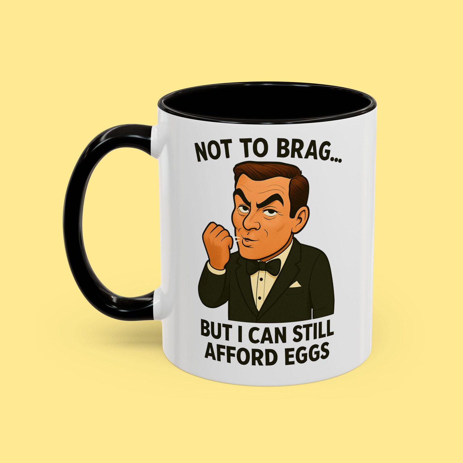 Funny Smug Man Cartoon Colorful Mug - Wealth Bragging Humor Gift, 11oz ...