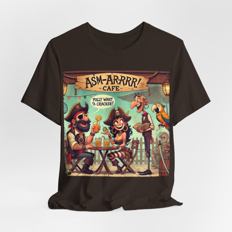 Pirates Drinking at the ASMRRRR Cafe ASMR Short Sleeve T-shirt Unisex ...
