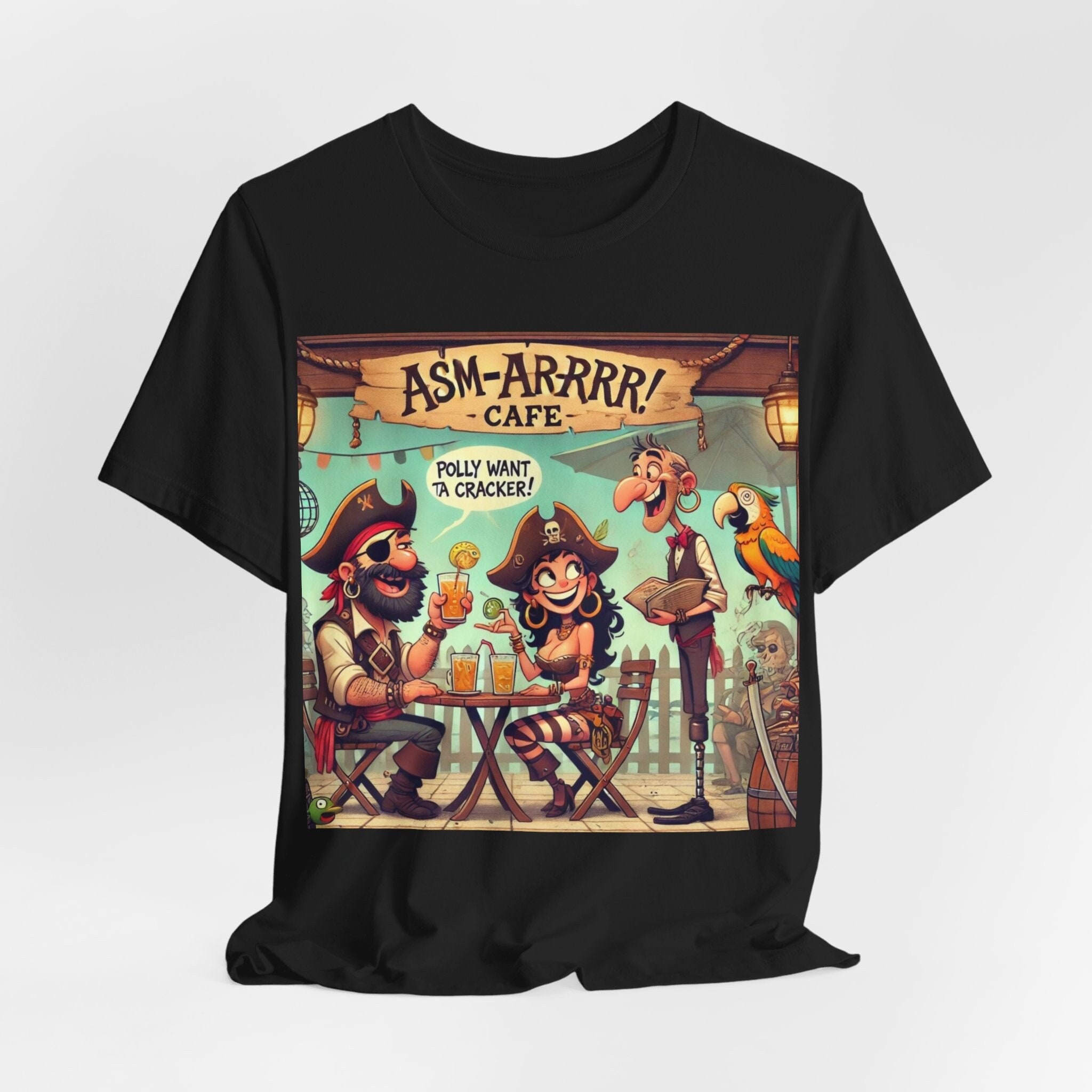 Pirates Drinking at the ASMRRRR Cafe ASMR Short Sleeve T-shirt Unisex ...
