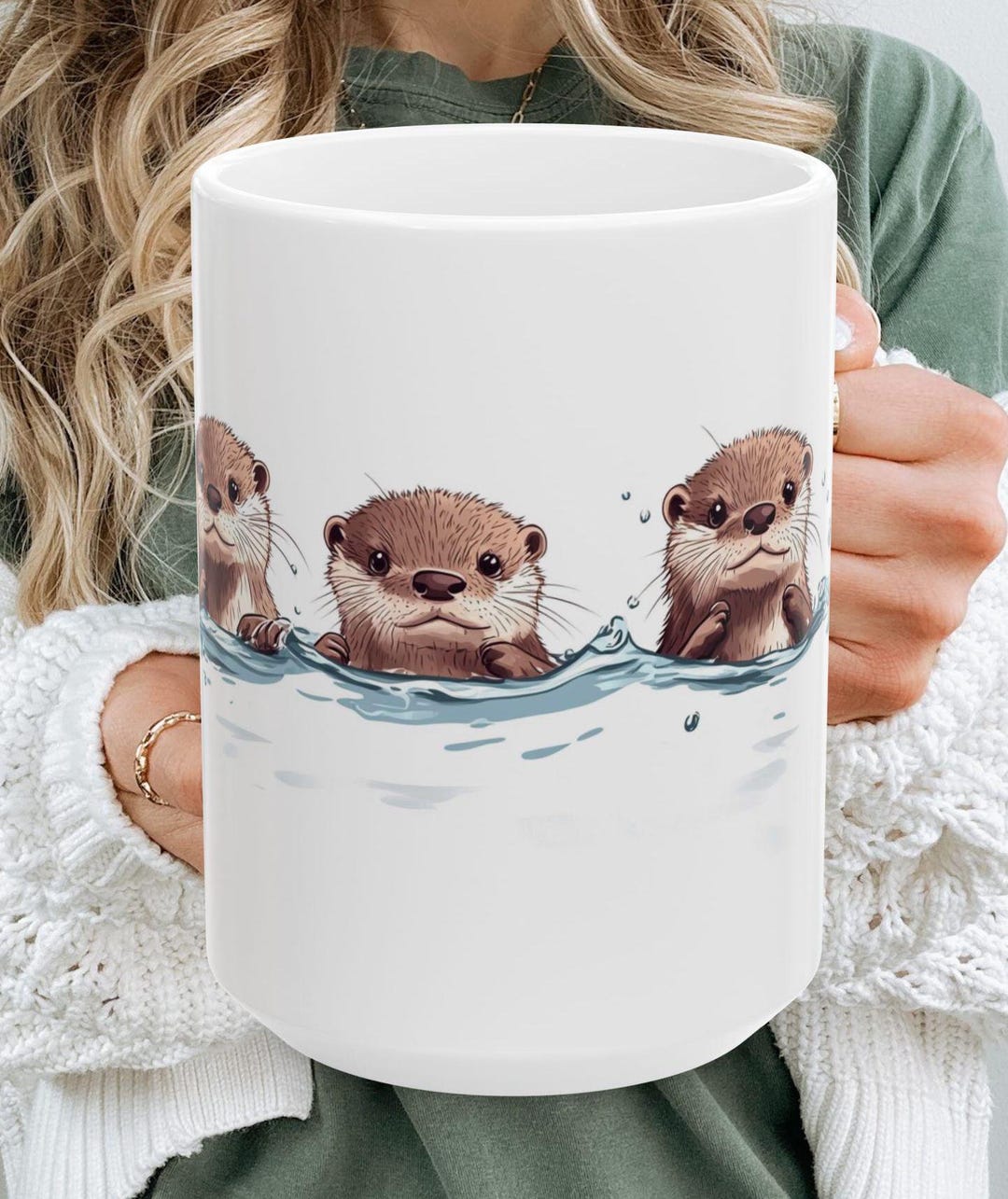 Adorable Otters Mug, Cute Otter Offspring, Baby Animal Lovers Gift ...