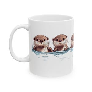 Adorable Otters Mug, Cute Otter Offspring, Baby Animal Lovers Gift ...