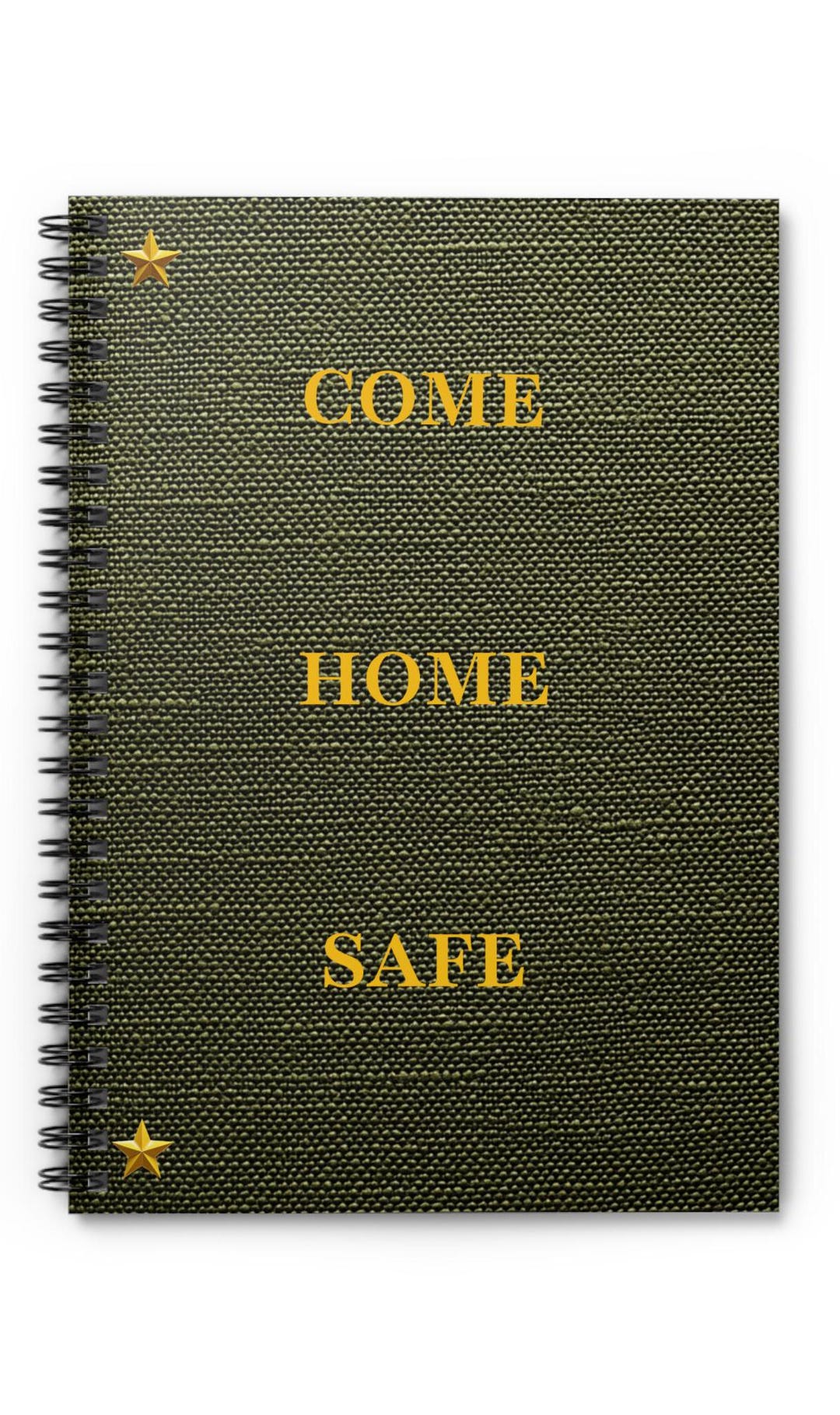 Military Spiral Notebook 'come Home Safe' Journal, Green Khaki Canvas ...